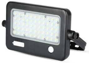 LED Stmívatelný solární reflektor se senzorem LED/10W/3,7V 4000K IP65 + USB port