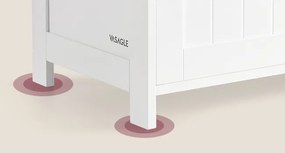 Koupelnová skříňka Vasagle Toly 100 cm s nabíjecí stanicí bílá