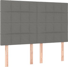 Box spring postel s matrací tmavě šedá 140x200 cm textil 3137158