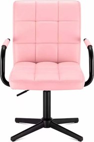 LuxuryForm DESIGN Otočná židle VERONA BLACK na černém kříži - růžová