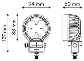 LED Bodové svítidlo pro automobil BLACK LED/50W/10-30V IP69 5700K kulatý