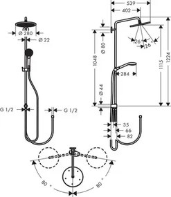 Hansgrohe Croma Select S - Sprchový set 280 Reno | 3 proudy | chrom