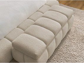 Béžová lavice z textilie bouclé – Bobochic Paris
