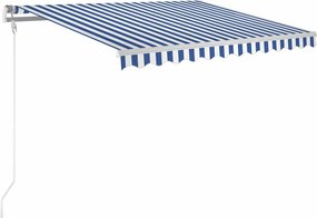 Automatická zatahovací markýza 300 x 250 cm modrobílá 3068866