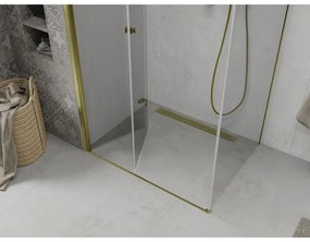 Mexen Lima skládací sprchový kout 80 x 90 cm, Průhledné, Zlatá - 856-080-090-50-00