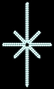 Easy Fix 2D LED světelný hvězda Polaris II., 45 × 55 cm, ledově bílá, závěsná, hliník