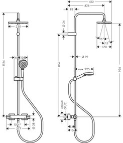 Hansgrohe Vernis Shape - Sprchový systém, termostatický, hlavová sprcha + ruční sprcha, chrom 26286000