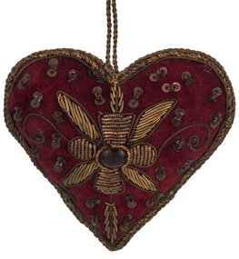 Textilní ozdoba srdce s ornamentem 157714