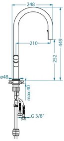 ALVEUS 1150776 - Dřezová baterie SWAN 44,9 cm zlatá