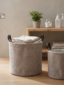 Sinsay - Úložný koš ze žinylky s uchy - šedá