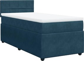 Box spring postel s matrací modrá 90 x 200 cm samet 3289954