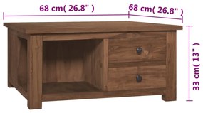 Konferenční stolek 68 x 68 x 33 cm masivní teakové dřevo - Default Title