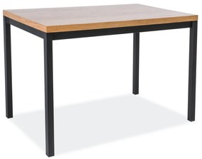 MAXIVA Jídelní stůl - NORMANO, 120x80, dýha dub/černá