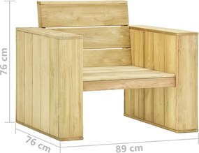 vidaXL Zahradní židle 89 x 76 x 76 cm impregnované borové dřevo [49036]