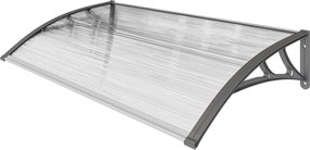 Outsunny Průhledný polykarbonátový slunečník 110x60 cm pro dveře a okna proti slunci a dešti s podpěrou z PP plastu | Aosom