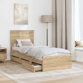 Rám postele se zásuvkou Sonoma dub 75 x 190 cm Inženýrské dřevo 3410758