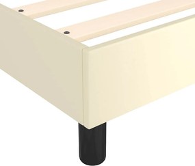 Rám postele s boxspringem krémová 100 x 200 cm umělá kůže 3120684