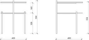 Černý noční stolek s deskou v dubovém dekoru Tu – noo.ma