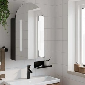vidaXL Koupelnová zrcadlová skříňka s LED klenutá 42 x 13 x 70 cm [357975] Barva: Bílá