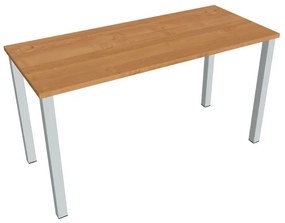 Stůl pracovní rovný 140 cm hl. 60 cm - Hobis Uni UE 1400 Dekor stolové desky: olše, Barva nohou: Stříbrná