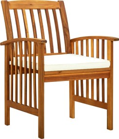 vidaXL Zahradní jídelní židle 3 ks s poduškami masivní akáciové dřevo [312129] Barva: krémová