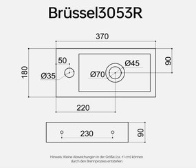 keramické umyvadlo BRUSSEL DU3053 - 37cm L nebo P