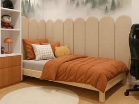 Nástěnný čalouněný panel VELVET ve tvaru oblouku Zvolte barvu: Světle šedá, Zvolte rozměr: 20x90 cm, Uchycení na zeď: Bez uchycení (možnost použití lepidla)