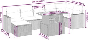 8dílná zahradní sedací souprava s poduškami béžová polyratan 3275600