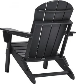 Plastová sada 2 skládacích židlí Adirondack Ohniště Černá do každého počasí
