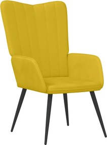 Relaxační křeslo hořčicově žluté samet 327684