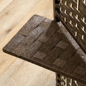 HOMCOM Paravan 4 Panely 160 x 170 cm s 2 Policemi, Skládací, Borovicové Dřevo pro Kancelář, Obývací Pokoj, Ložnici, Hnědý