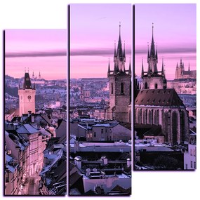 Obraz na plátně - Panoramatický pohled na starú Prahu - čtverec 3256VC (105x105 cm)