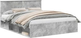 Rám postele s čelo Beton 160 x 200 cm Masivní borové dřevo 3410576