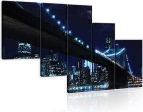 Obraz 170x100 Brooklynský most noc New York městská krajina polyptych