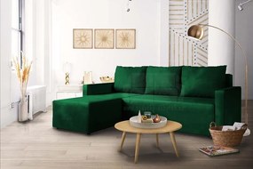 KENIX SANTANA rozkládací sedací souprava s úložným prostorem zelená 233 x 83 x 140 cm