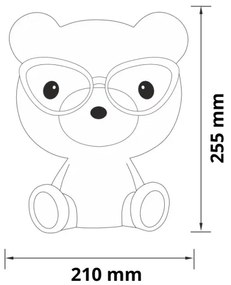 LED Stmívatelná dětská noční lampička LED/2,5W medvěd růžový