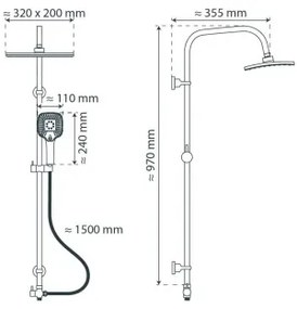 Schütte 60660 - Sprchová sada MALLORCA lesklý chrom