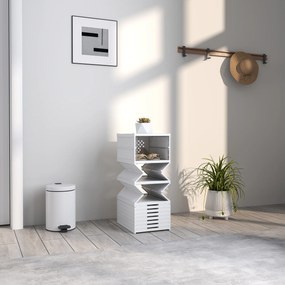 HOMCOM Sada 10 skládacích botníků, stohovatelné plastové úložné boxy na boty s víky, úložný prostor pro boty až do velikosti 43, bílá, 26x35x174cm
