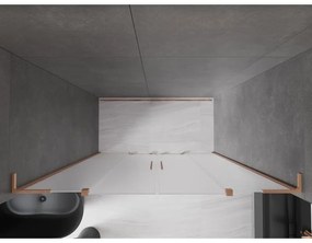 Mexen Velar L Duo, posuvné sprchové dveře do otvoru 170 cm, 8mm sklo námraza, měděná matná, 871-170-003-32-65