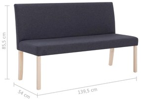 vidaXL Marketos Lavice 139,5 cm tmavě šedá polyester
