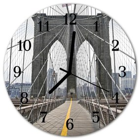 Nástenné skleněné hodiny Brooklynský most