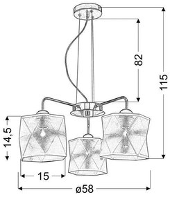 Lustr na lanku NOSJA 3xE27/40W/230V