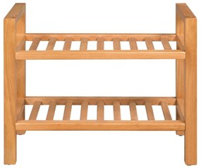 Botník s 2 policemi 50 x 27 x 40 cm masivní dubové dřevo 244208