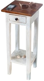 OnaDnes -20% Moebel Living Bílý dřevěný odkládací stolek Lilly 25 x 30 cm