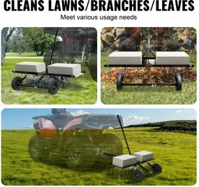 Vlek za odhrnovač trávy 101,6 cm hrábě na pro ATV nebo sekačku 20 prstů