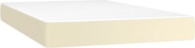 Box spring postel s matrací a LED krémová 120x200 cm umělá kůže 3135815