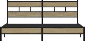 Kovový rám postele bez matrace dub sonoma 200 x 200 cm 3308498
