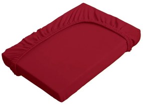 SCANquilt napínací prostěradlo JERSEY ELASTIC LYCRA tmavě červená výška matrace do 30 cm 180 x 200 cm