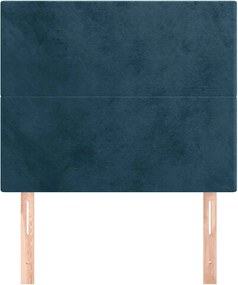 Čelo postele tmavě modré 80x5x118/128 cm sametové 3116086