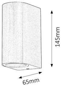 Rabalux 8034 - Venkovní nástěnné svítidlo CHILE 2xGU10/35W/230V IP44